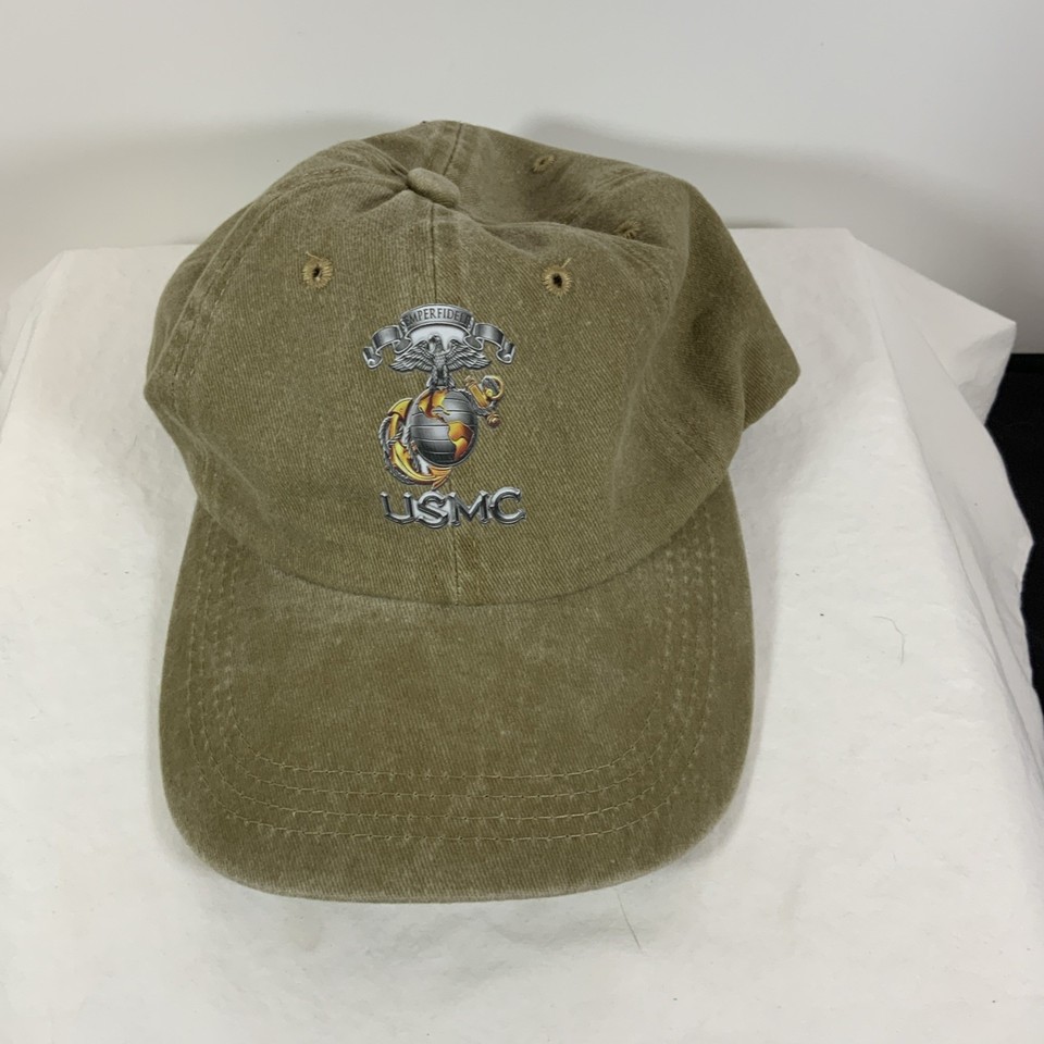 USMC Marine Corps Strapback USMC Brown Hat Cap | eBay