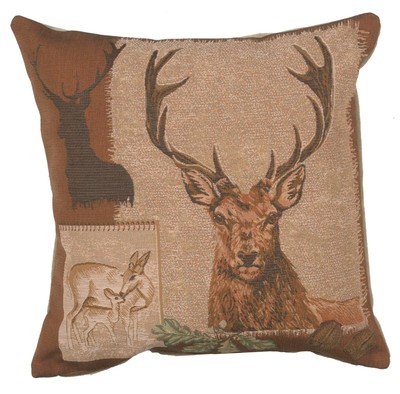 Deer Doe and Stag Tapestry Cushion 19x19 Inch Throw Pillow Cover | eBay