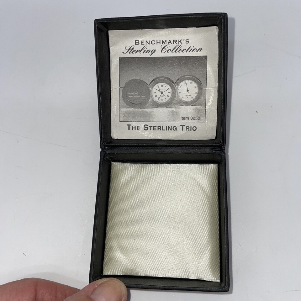 Benchmark Clock Thermometer Silver Tone The Sterling Trio Collection ...