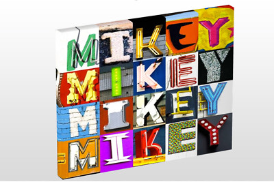 Personalized Photo Canvas featuring the name MIKEY in photos of sign ...