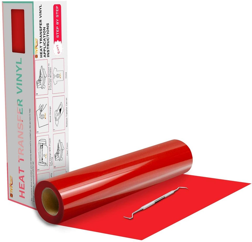 HTVRONT 12'' x 20FT HTV Heat Transfer Vinyl Iron On Heat Press T-shirt ...