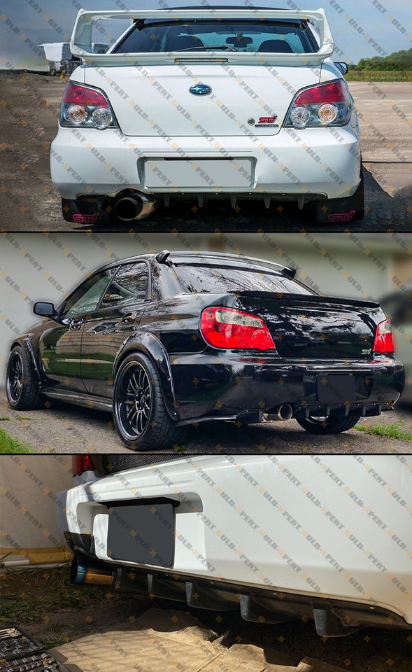 HT Style Textured Black Shark Fin Rear Diffuser For 02-07 Subaru ...