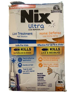 Nix Ultra Lice Removal Kit, Lice Treatment Hair Solution & Home Defense ...