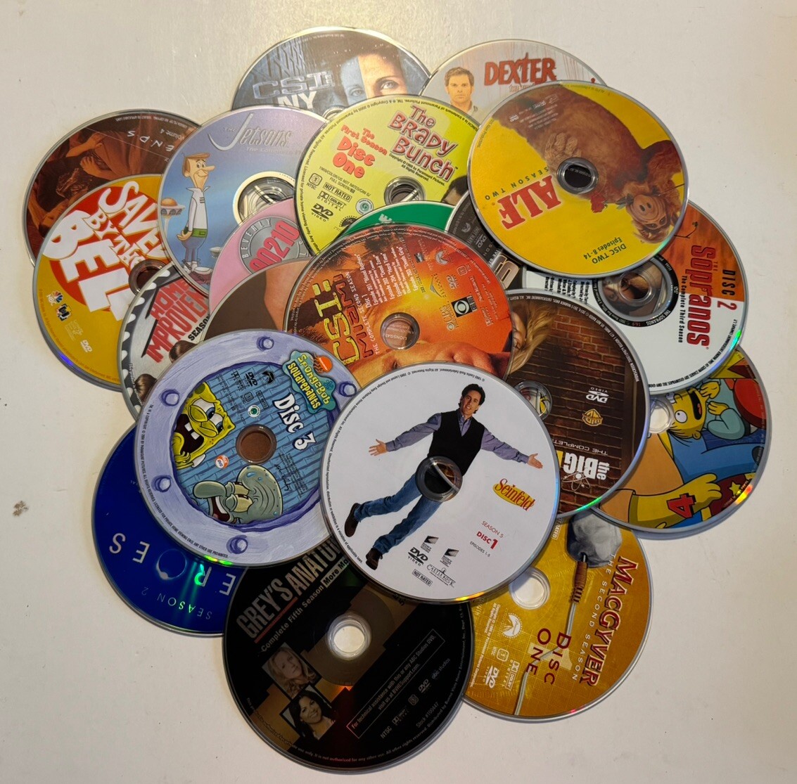 ⭐LOT of 50 Loose DVDs (Discs Only) Random Assorted Wholesale TV Shows ...