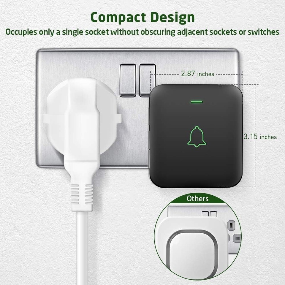 AVANTEK Wireless Doorbell, 1000ft Long Range Door Bells, Mini IP55 ...