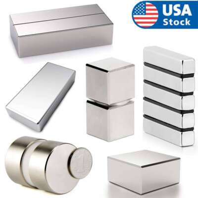 Large Block Round Rectangle Neodymium Magnet Rare Earth Strong Huge ...