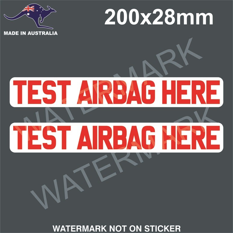 TEST AIRBAG HERE STICKERS FUNNY | eBay Australia