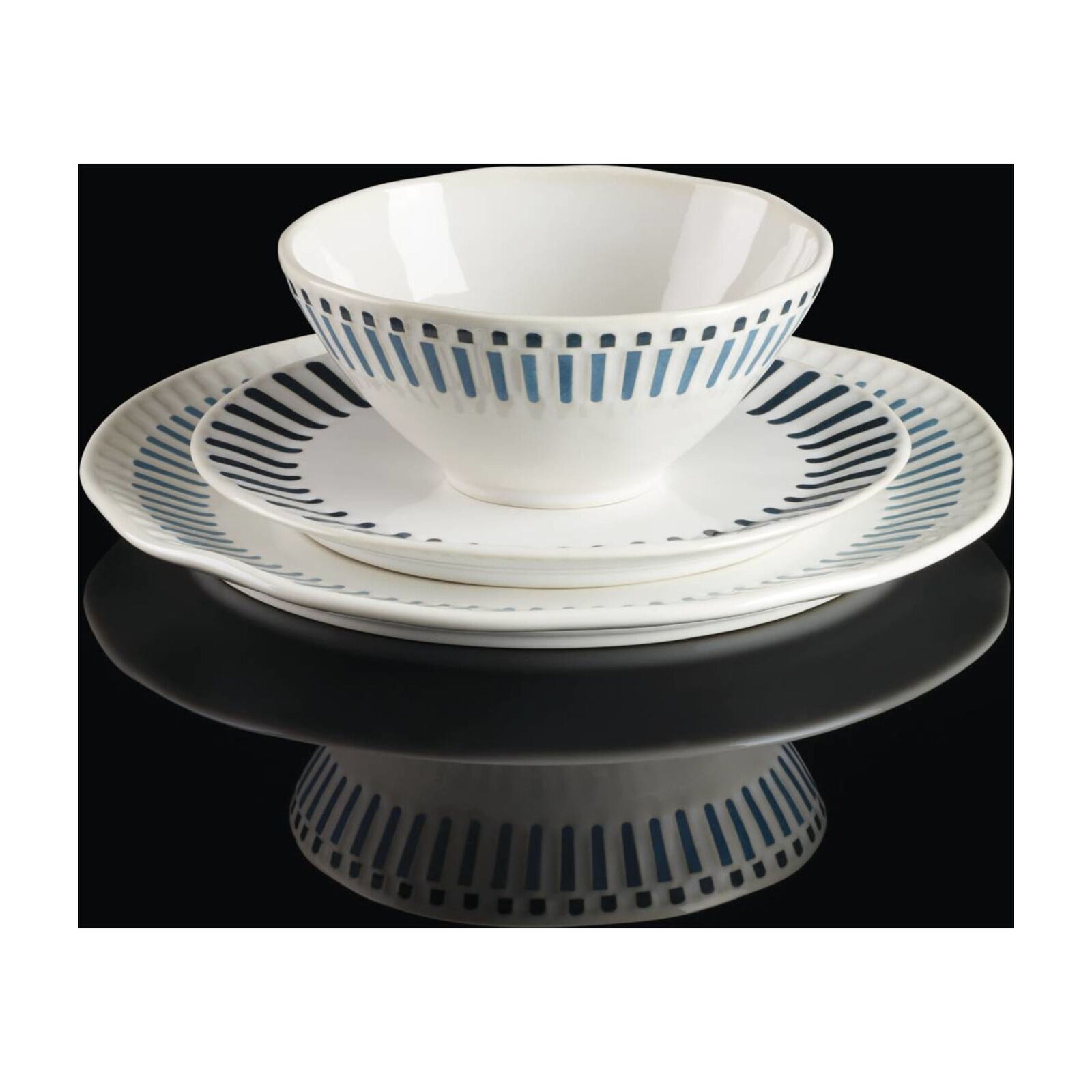 Oneida Entertain 365 12-Piece Artisanal Stoneware Dinnerware Set ...