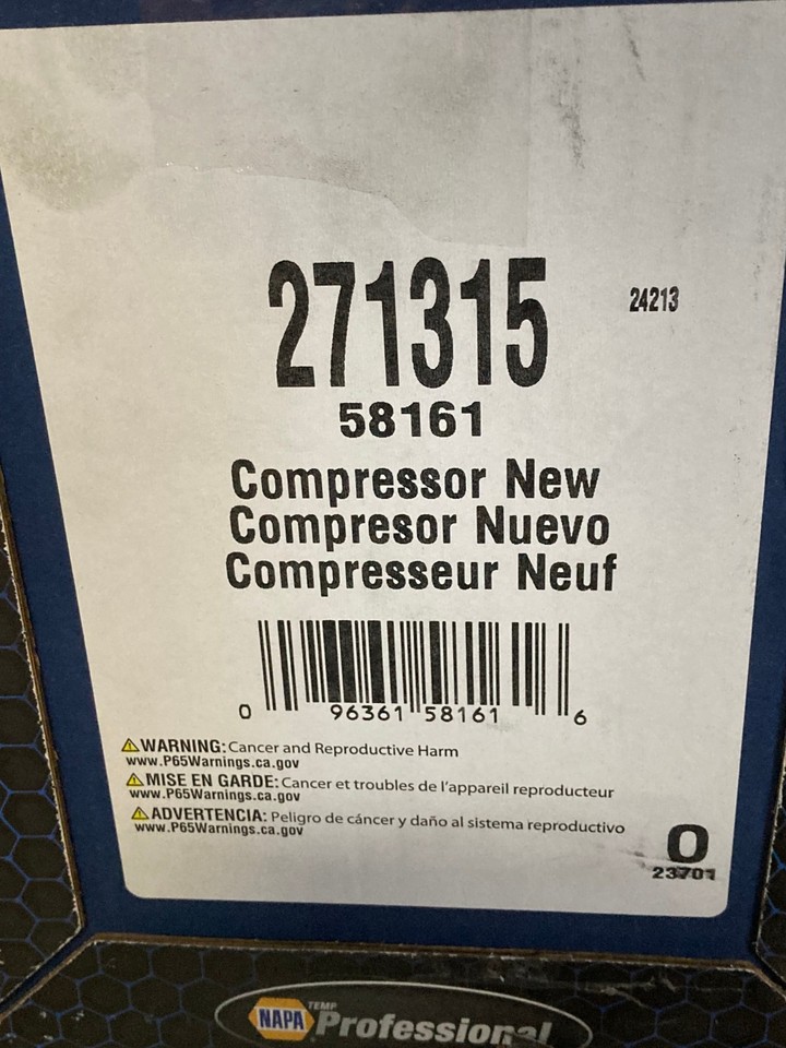 Napa Temp Professional Series AC Compressor with Clutch, TEM 271315 ...