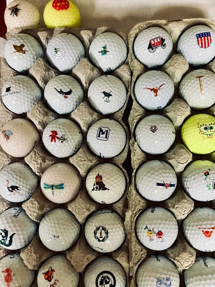 50 Logo golf balls.Bees,Birds, course logos,etc.Mainly Titleist | eBay