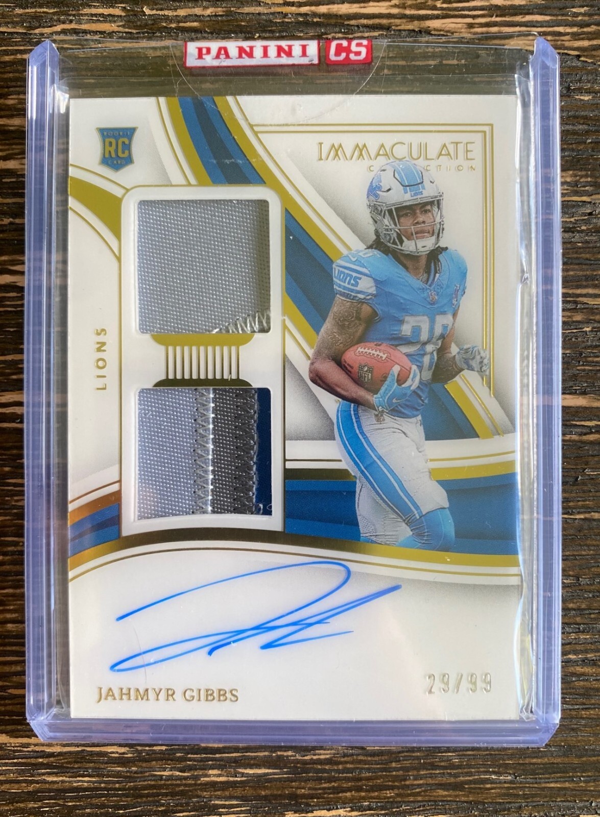 2023 Immaculate Signature Patches Jahmyr Gibbs /99 Rookie RC ON CARD ...