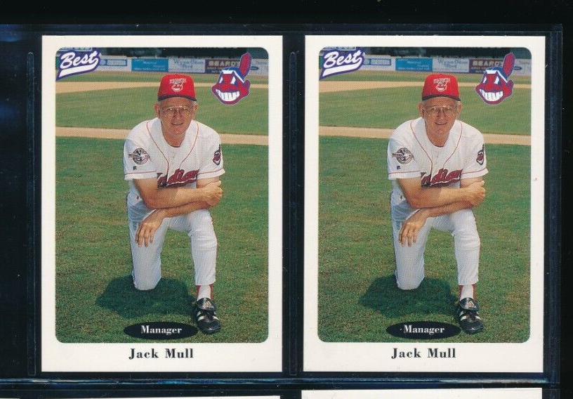 Lot (2) 1996 Best #28 Jack Mull manager Kinston Indians Player Lot ...