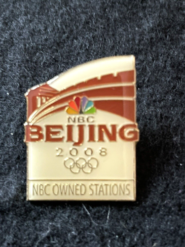 2008 Beijing China Olympics NBC Owned Stations Media PIn Badge | eBay