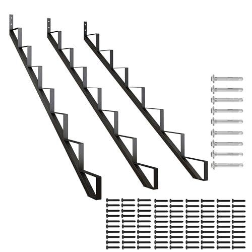 DIYHD Steel Stair Riser 2/3/4/5/6/7 Step Stair Stringer,3 Pairs,No ...