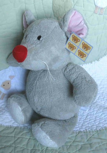 MICHAELS CRAFT STORE MOUSE GRAY RED NOSE 2004 PLUSH STUFFED ANIMAL TOY ...