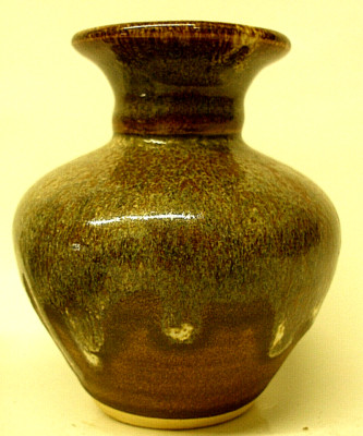 VINTAGE STUDIO ARTISIAN ART POTTERY VASE DRIP GLAZE - ARTIST SIGNED ...