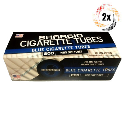 2x Boxes Shargio Blue Light King Size ( 400 Tubes ) Cigarette Tobacco ...