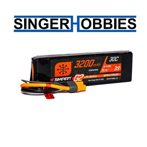 Spektrum SPMX323S30 11.1V 3200mAh 3S 30C Smart G2 LiPo Battery: IC3 HH ...