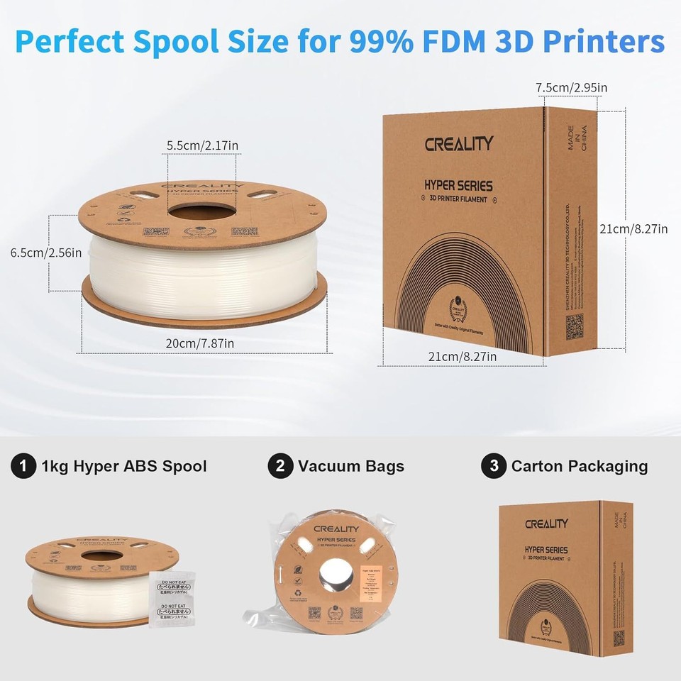 Creality Hyper ABS Filament for K1/K1 Max/K1C,1.75mm ABS 3D Printing ...