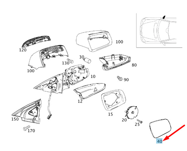 Genuine MERCEDES BENZ W204 W212 Right Mirror Glass A2128102621 for sale ...