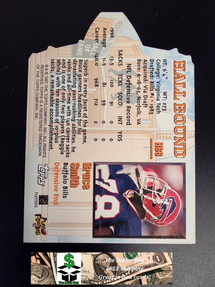 1997 Topps Bruce Smith HALL BOUND DIE CUT card #HB8 Bills | eBay