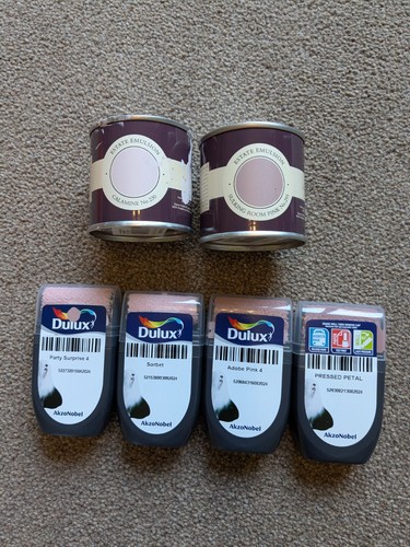 Farrow & Ball Dulux Paint 6 Sample Pots Various Shades Of Pink Hardly Used | eBay UK