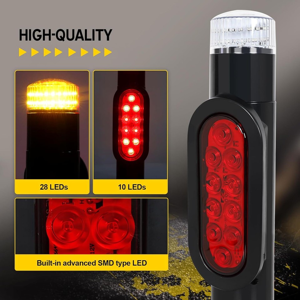 2PCS Boat Trailer Guide Post LED Pole Light Set 12V | eBay