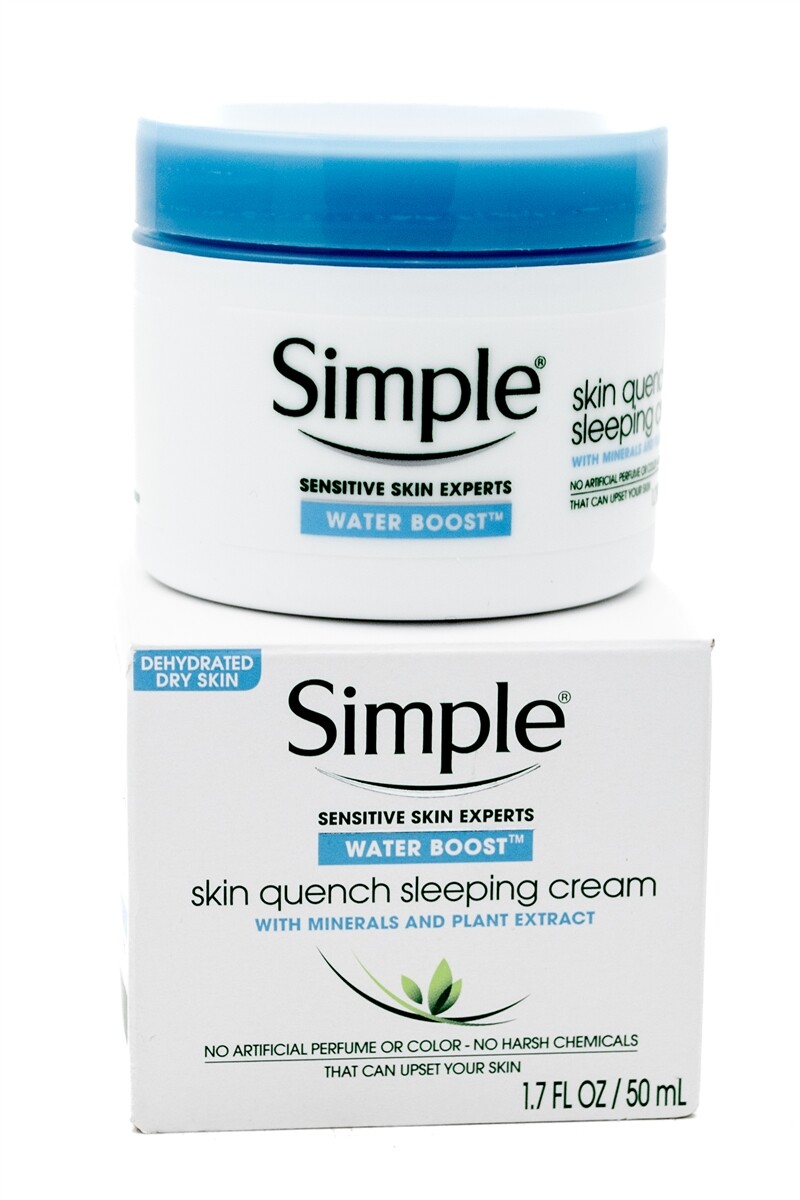 Simple Sensitive Skin Experts WATER BOOST Skin Quenching Sleeping Cream ...