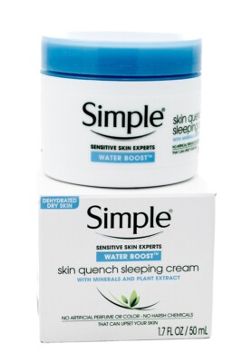 Simple Sensitive Skin Experts WATER BOOST Skin Quenching Sleeping Cream ...