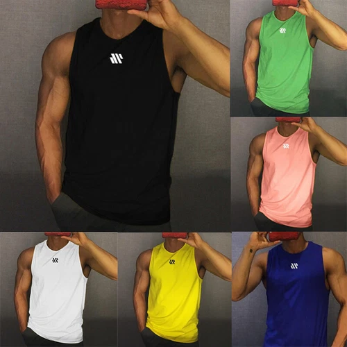Men Loose Gym Muscle Singlets Workout Sport Tank Top Fitness Sleeveless ...