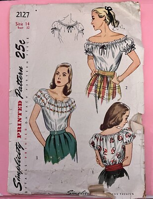 Vintage 1945 Simplicity Womens Pattern Number 2127 | eBay