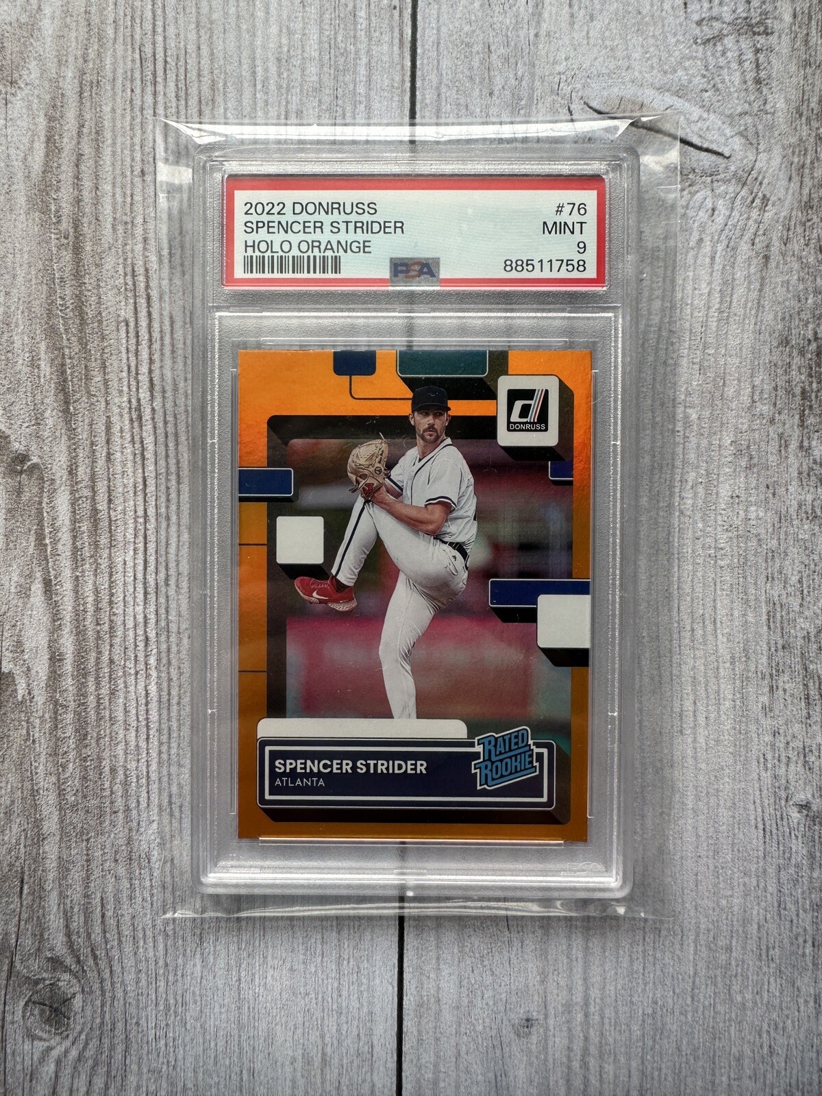 2022 Panini Donruss - Rated Rookie Holo Orange #76 Spencer Strider (RC ...