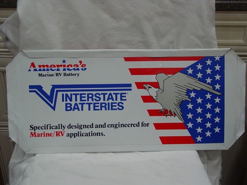 VINTAGE RARE INTERSTATE BATTERY Marine/RV Battery Double Sided ...