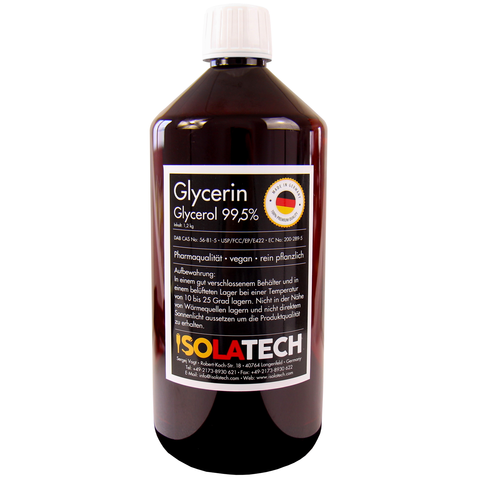 Glycerin 99,5% Pharma Pflanzlich Glyzerin Glycerol DAB CAS 56-81-5 USP ...