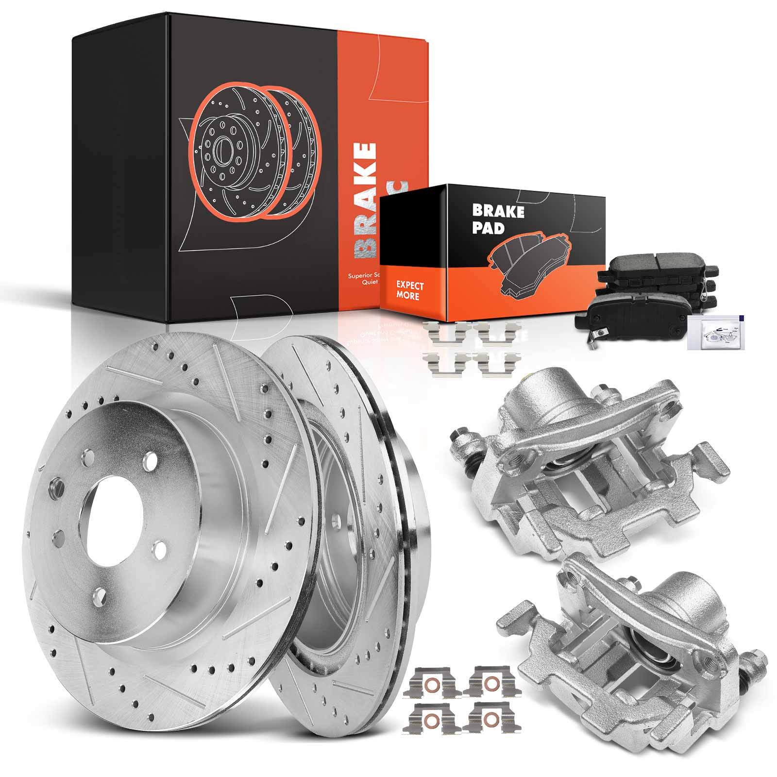 Drilled Brake Rotor & Pads+Brake Caliper for Infiniti EX35 08-12 QX50 ...