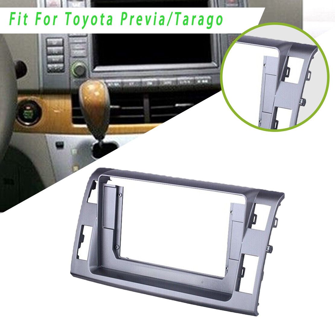 Fascia Stereo Radio Bezel Panel Frame DVD Trim 2 Din For Toyota Previa ...