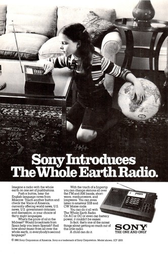 VINTAGE 1980 SONY RADIO MODEL ICF-2001 PRINT AD | eBay