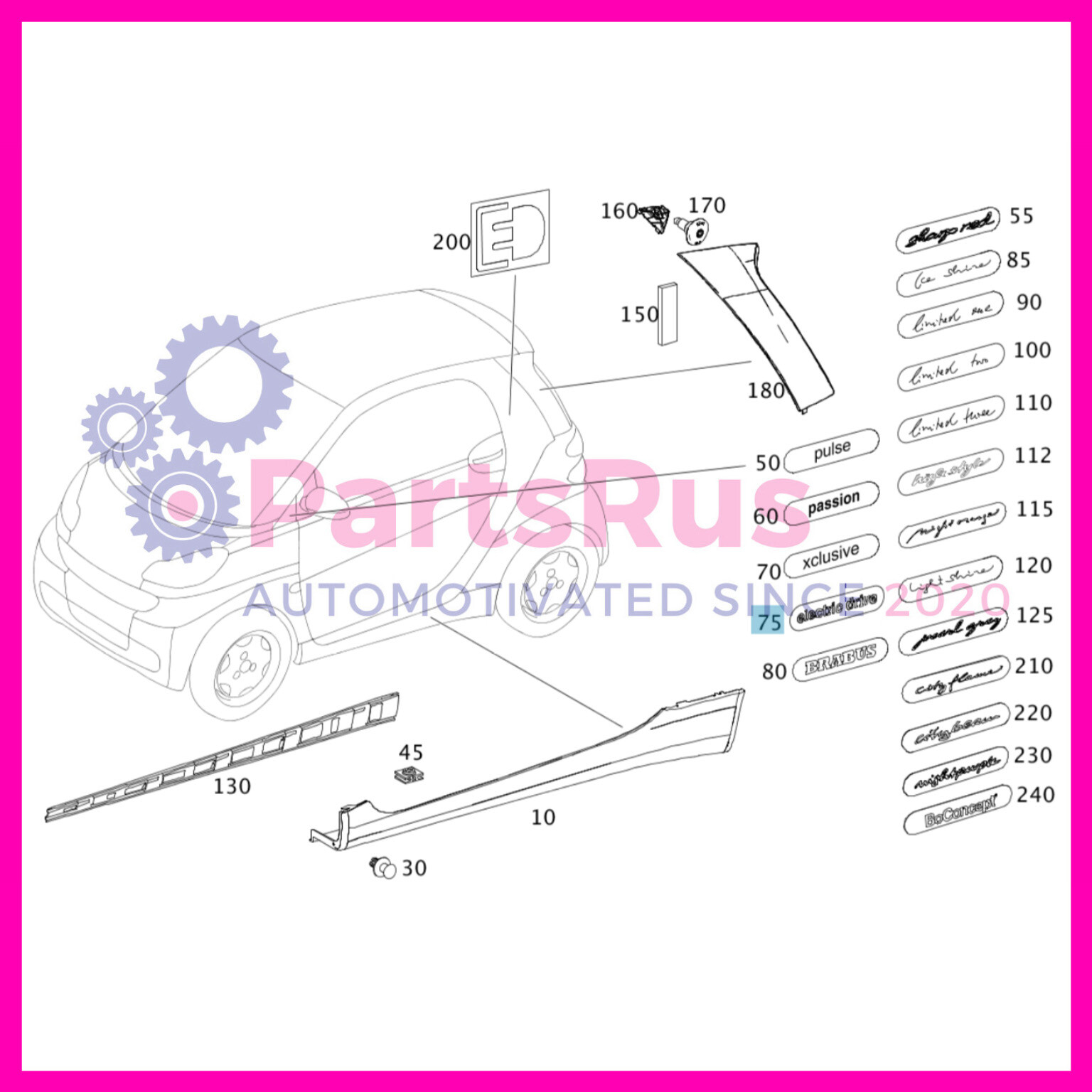 Genuine Smart Fortwo Symbol Plate Electric Drive Emblem 4518179720 OEM ...