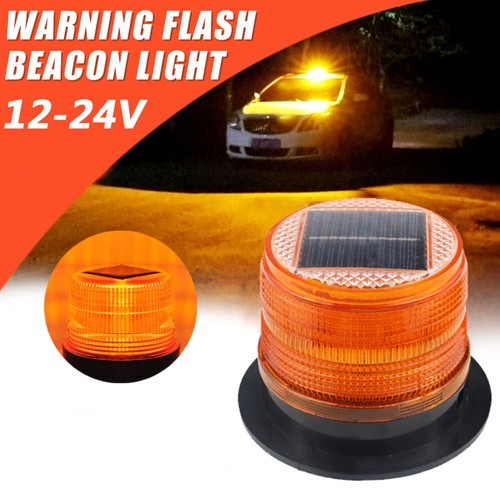 2Pack Magnetic Solar Battery Powered Warning Lights Strobe Beacon Light ...