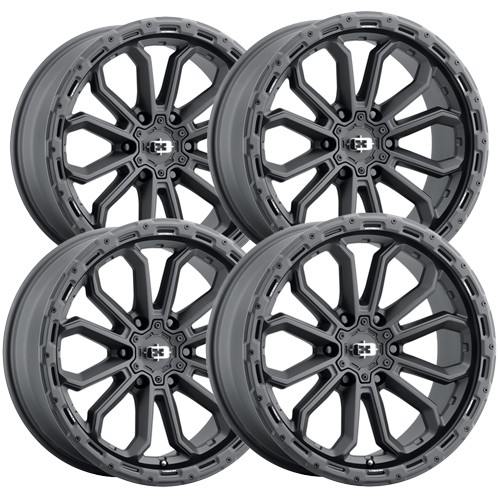 (Set of 4) Vision 405 Korupt 17x9 6x5.5" +12mm Satin Black Wheels Rims ...