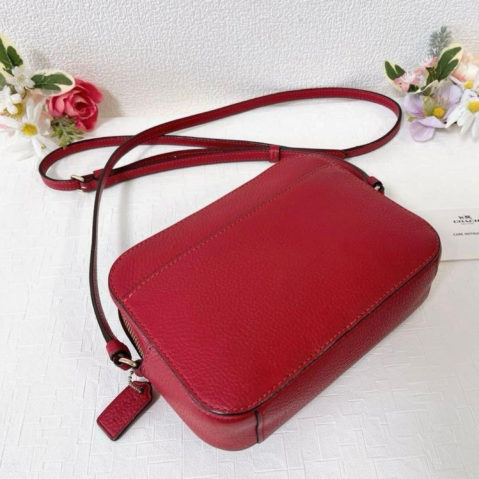COACH Mini Camera Bag Red Leather Crossbody Charm Women's | eBay