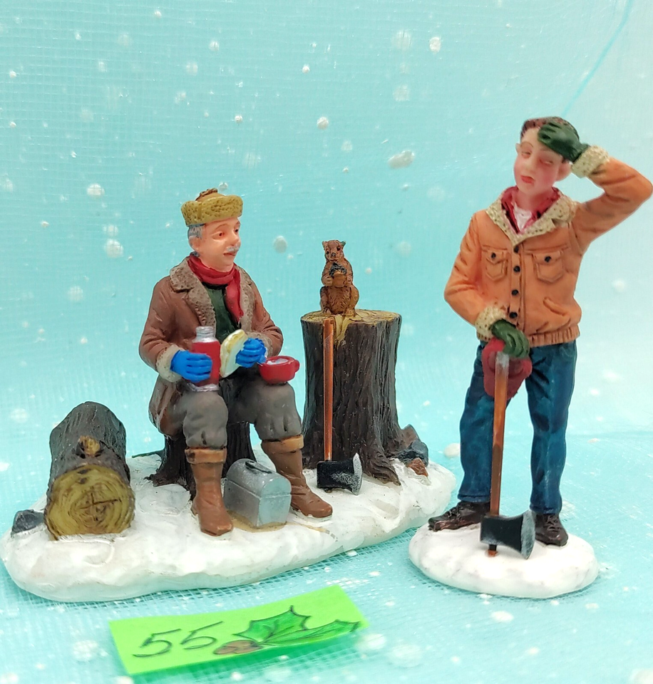 Lemax Breaktime Chopping Wood Axe 22577 Christmas Village Figurine NO ...