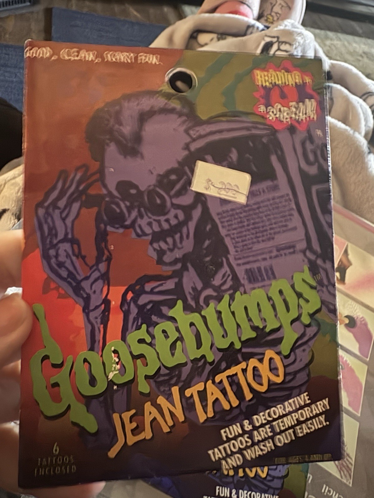 1 pack - Vintage 1996 Goosebumps Jean Tattoos by Idea Force Skeleton ...