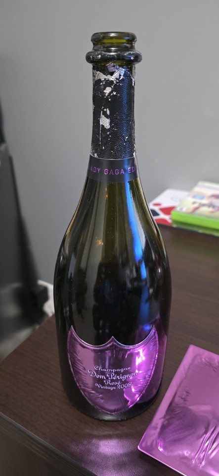 2008 Dom Perignon Rose LADY GAGA Limited Edition Empty Champagne Bottle ...