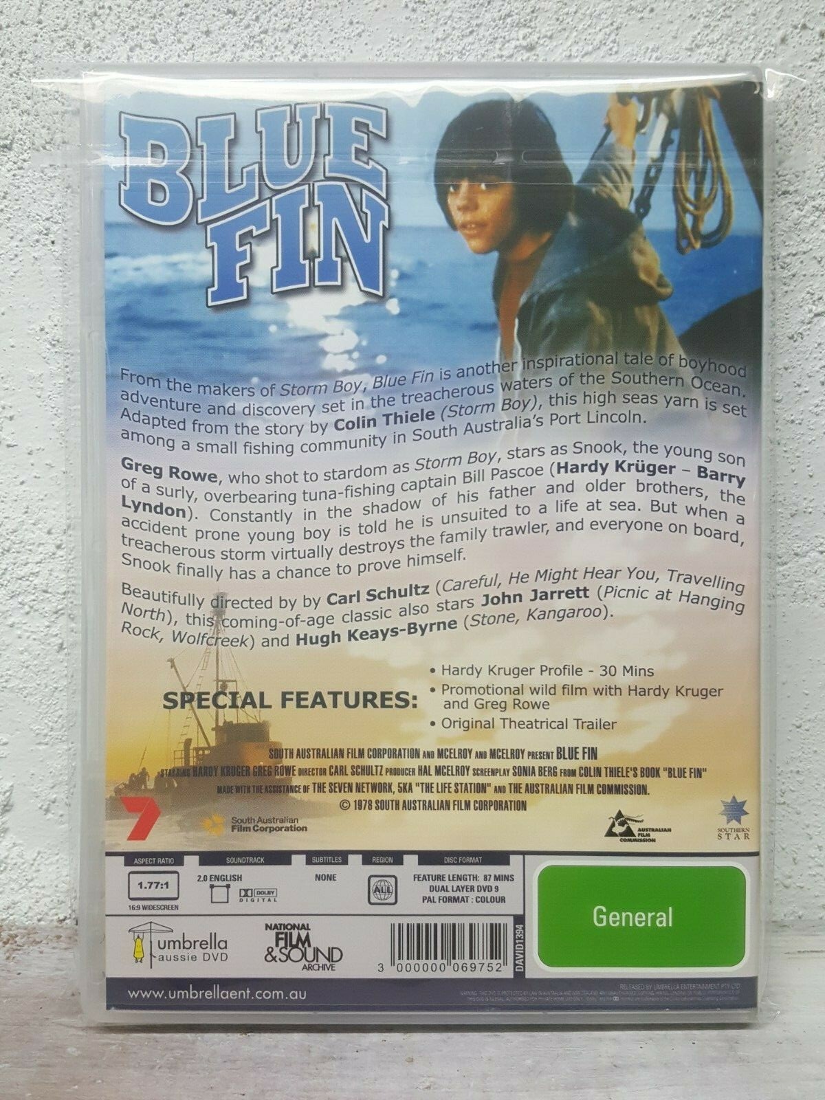BLUE FIN DVD 1978 Australian Rare Movie - Hardy Krüger, Greg Rowe - REG ...