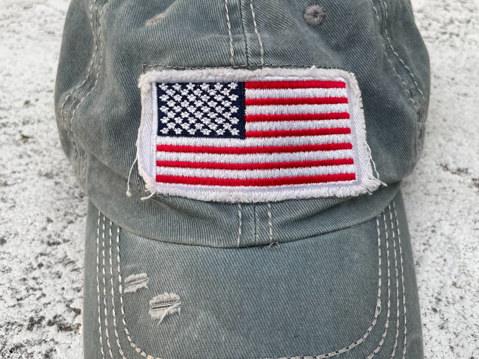 Women Hat USA Flag Patriot ripped Cap Baseball Sport Blue Cotton Hat ...