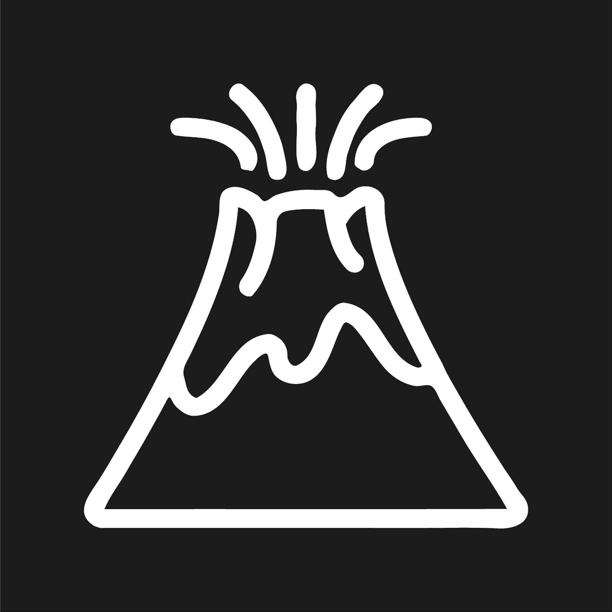 Black And White Hawaiian Volcano
