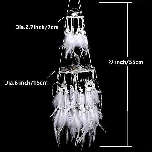 Dream Catcher White Feather Light Up LED Fairy String Lights Double New ...