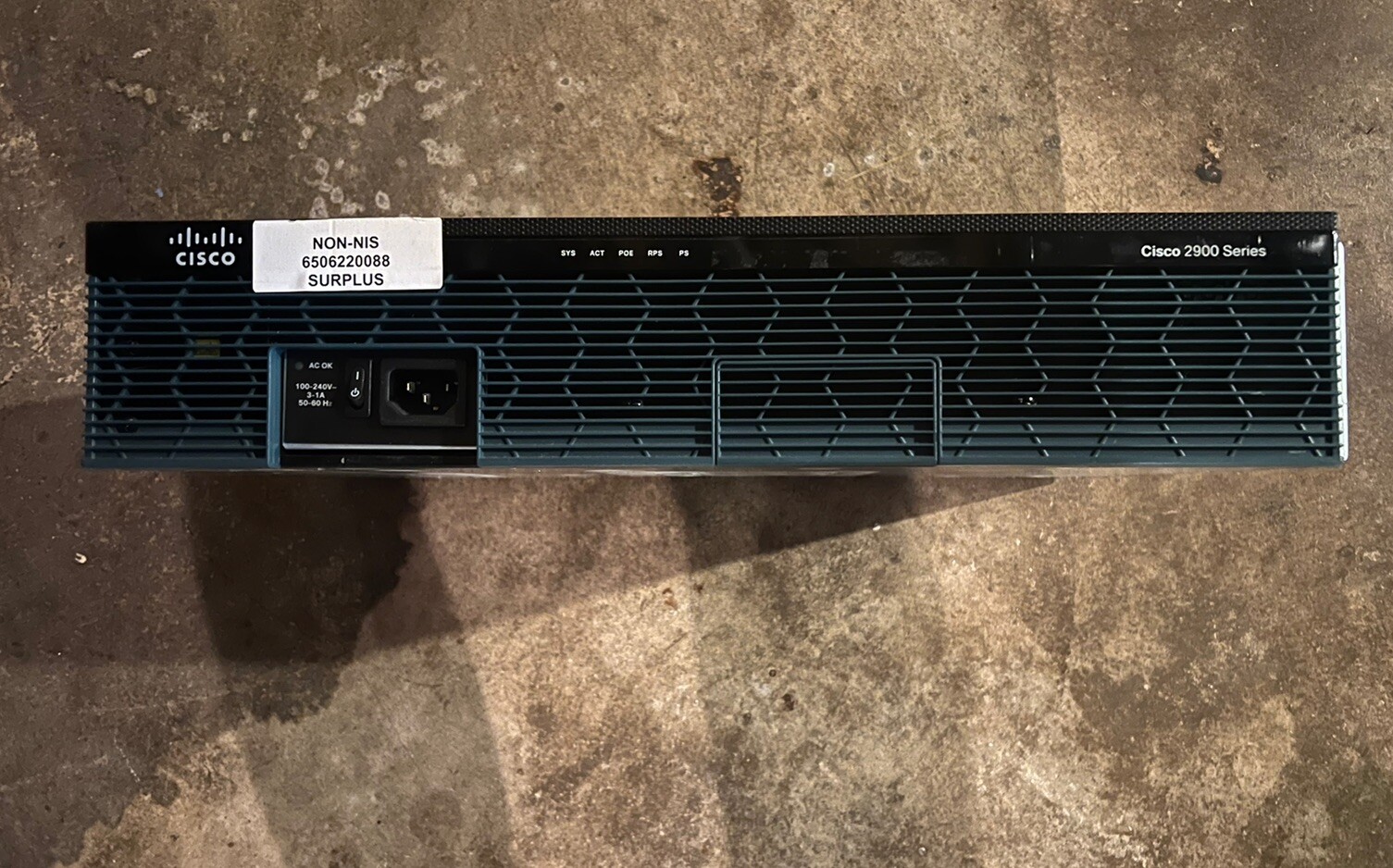 Cisco 2900 Series CISCO2911/K9 Integrated Service Router w/ Power Cable ...