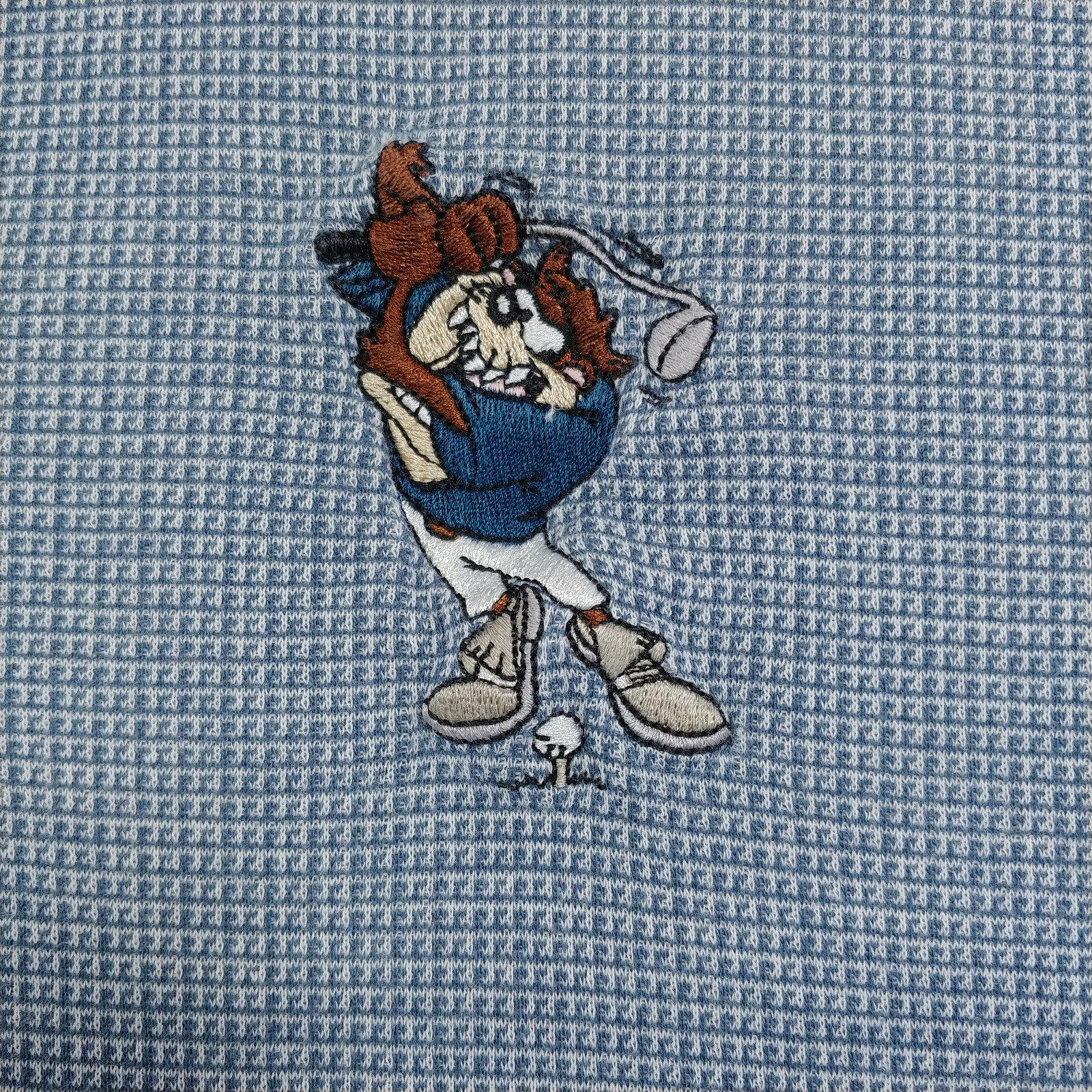 Taz Golf Looney Tunes Warner Bros Blue Geometric Knit… - Gem